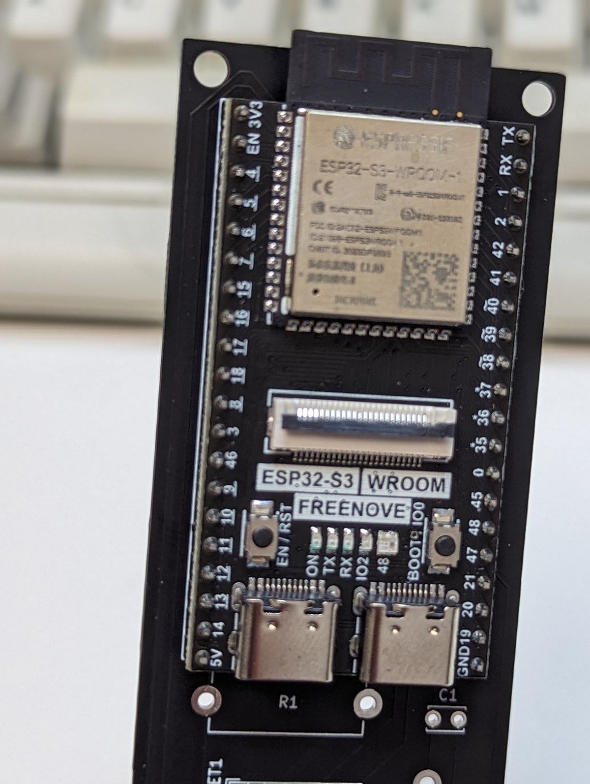 Front view of the ESP32 placed on the board.jpg — Rudd-O.com